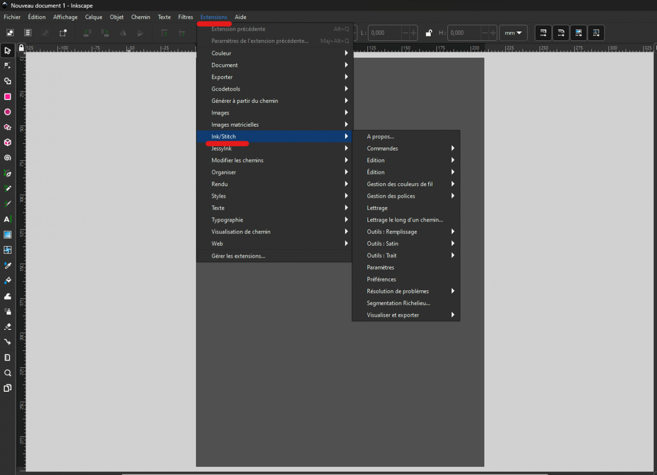Installer inkscape et ink/stitch — Les Fabriques du Ponant